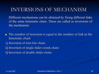 4 bar mechanism and its inversions | PPT