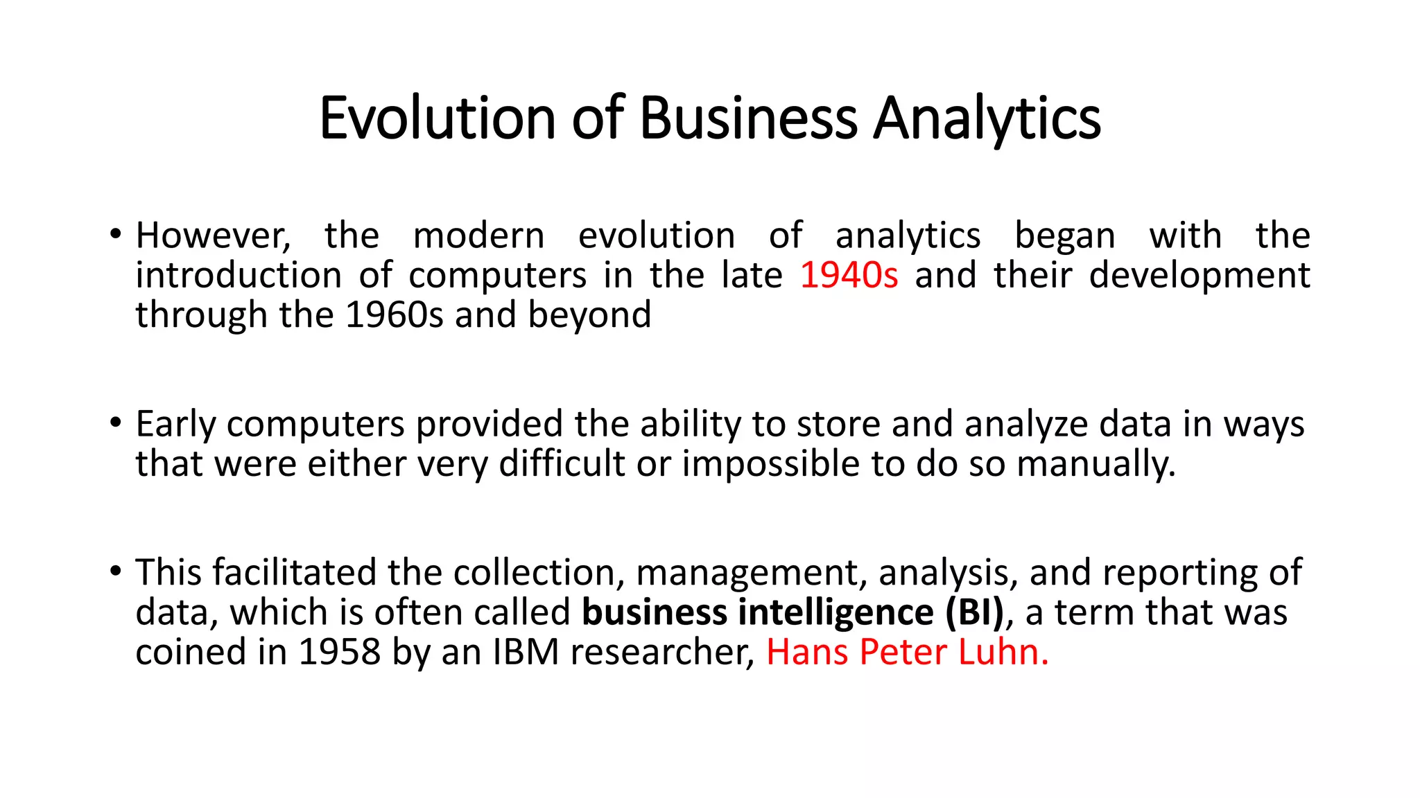 Introductions to Business Analytics | PPTX