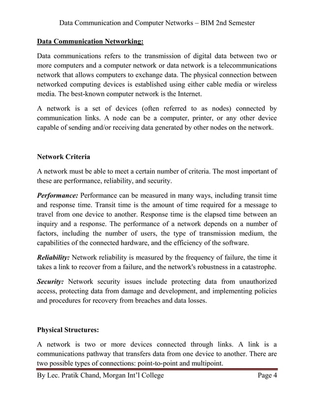 Unit-1.docx | Computer Networking | Computing