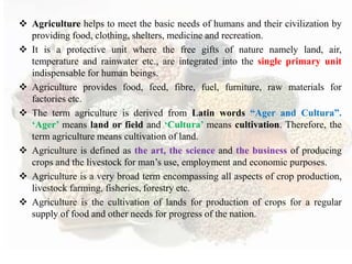 INTRODUCTION TO AGRICULTURE | PPTX