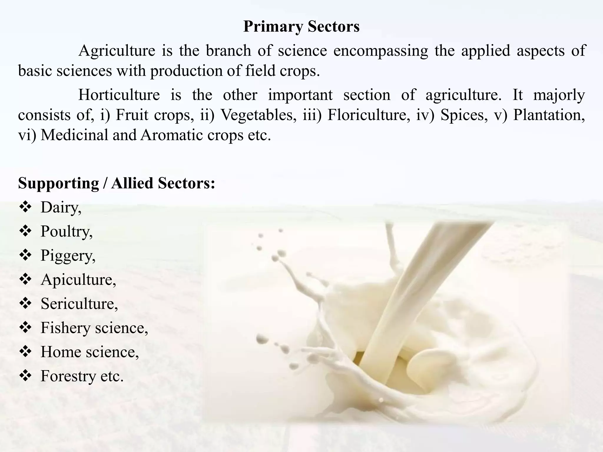 CROP PRODUCTION SECTORS AND SUB-SECTORS | PPTX