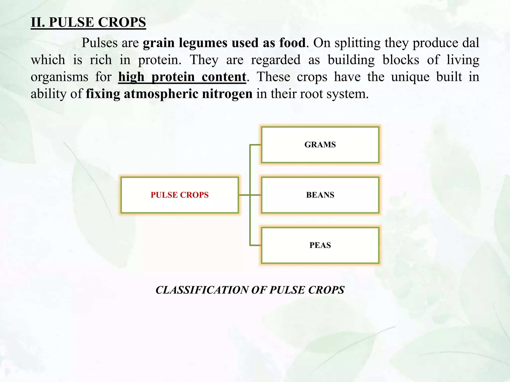 CLASSIFICATION OF FIELD CROPS | PPTX