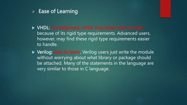 Vlsi Introduction To Hdl And Its Typesunit 1pptx