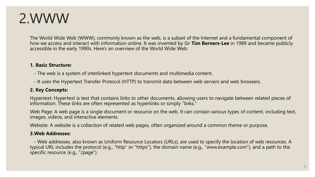 UNIT-1.pptx that contains the web and internet of tecnology | PPT
