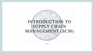 Supply chain management introduction based on BBA curriculam | PPT