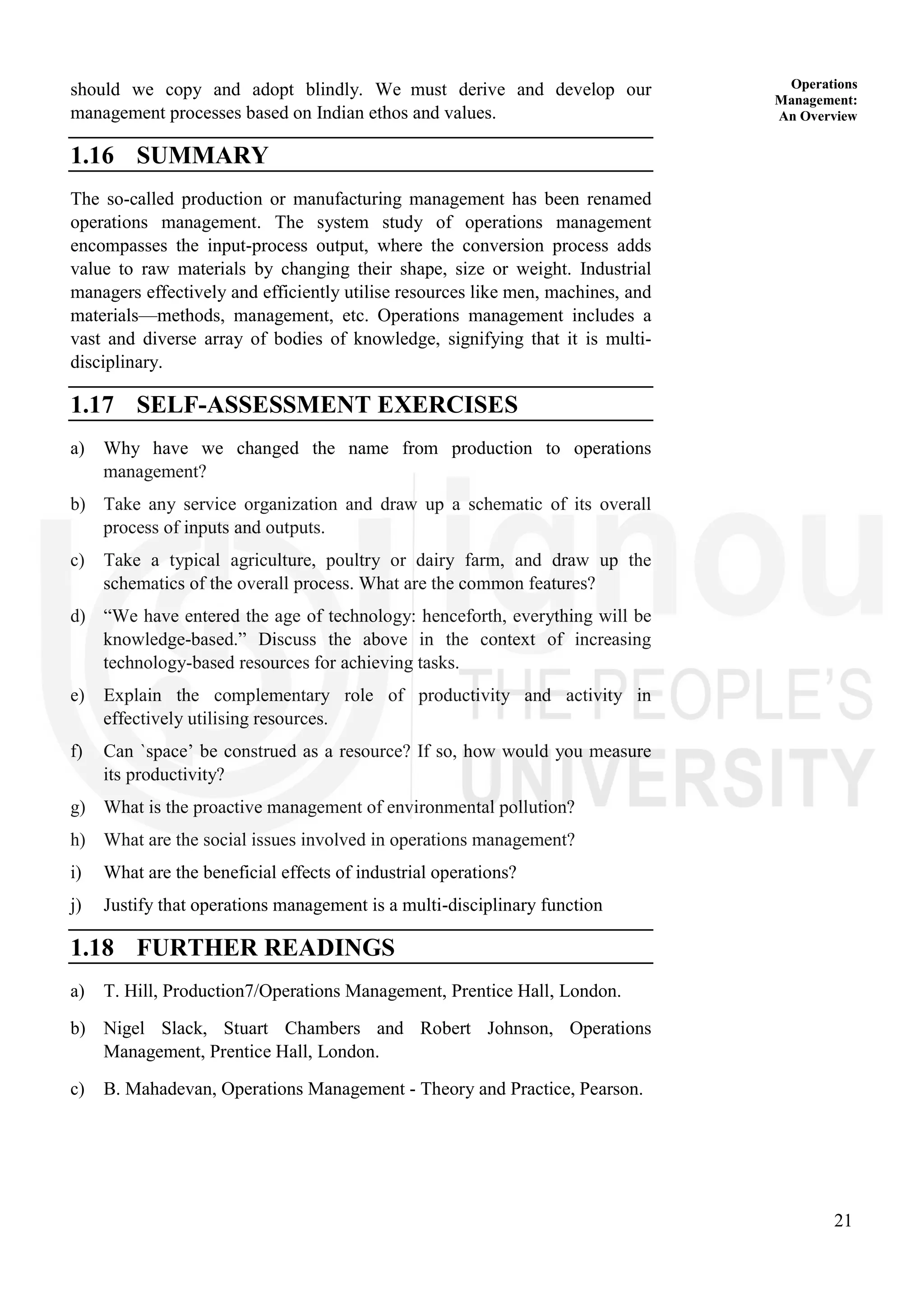 Unit-1 Operations management notes - MBA | PDF
