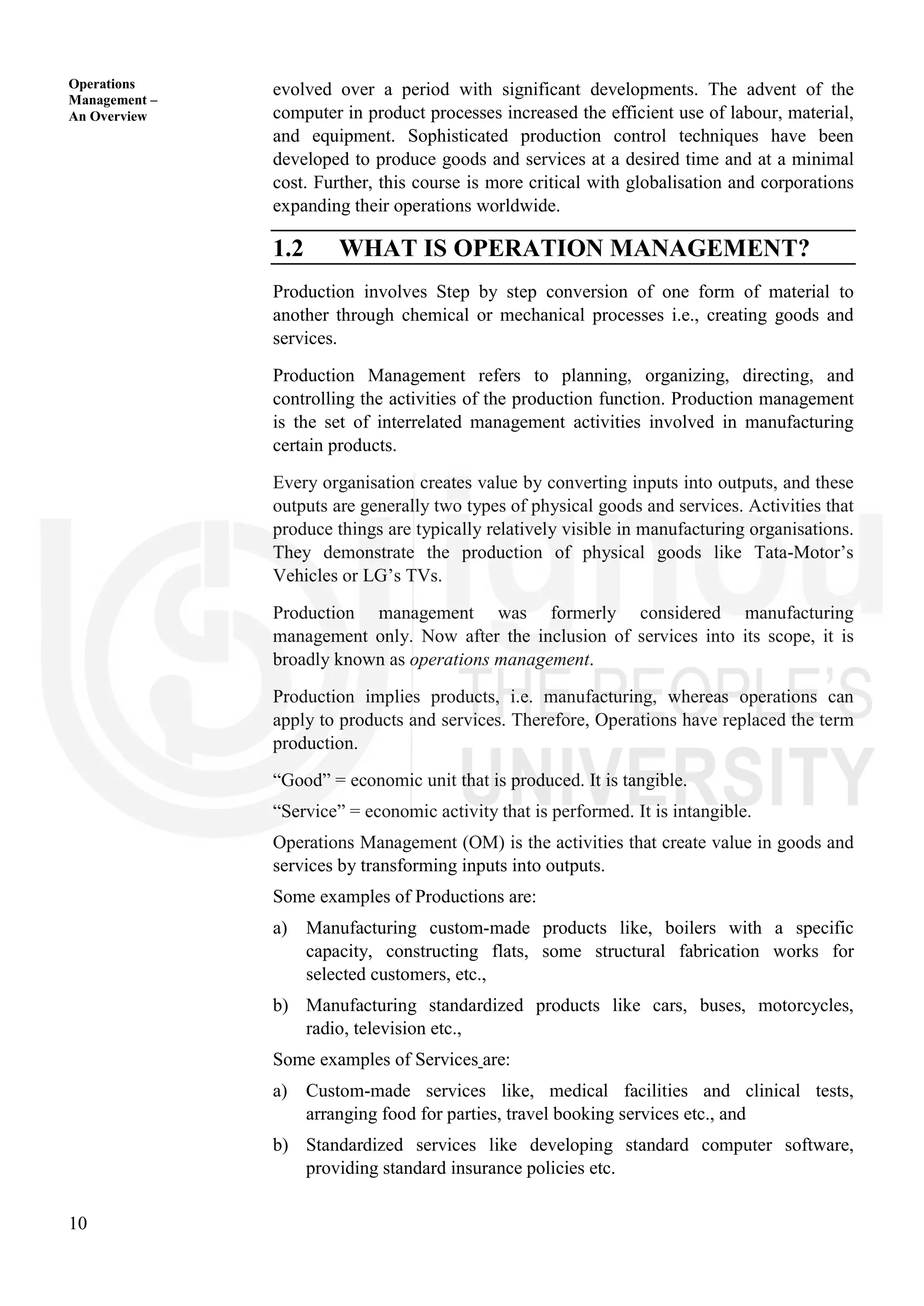 Unit-1 Operations management notes - MBA | PDF