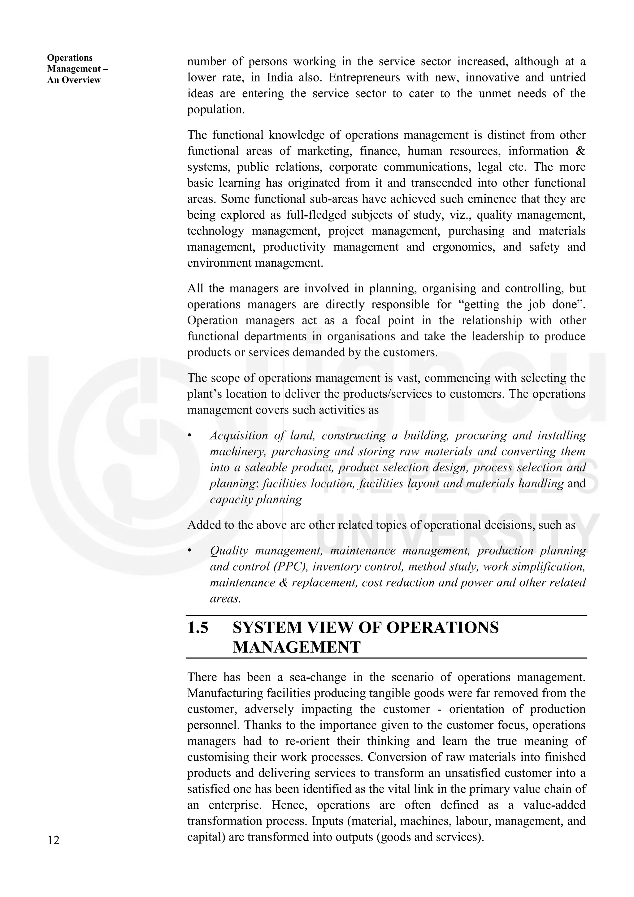 Unit-1 Operations management notes - MBA | PDF