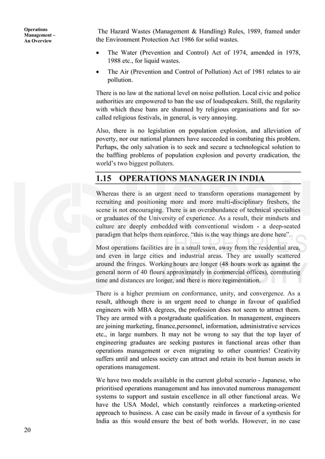 Unit-1 Operations management notes - MBA | PDF | Business Operations ...