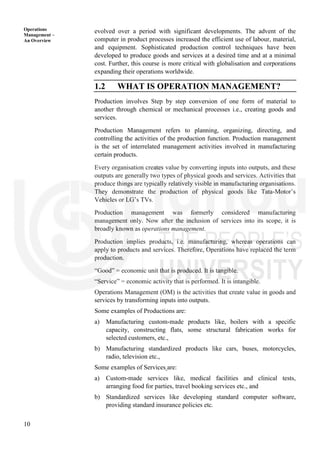 Unit-1 Operations management notes - MBA | PDF