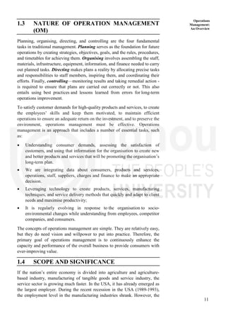 Unit-1 Operations management notes - MBA | PDF