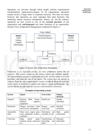Unit-1 Operations management notes - MBA | PDF