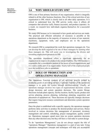 Unit-1 Operations management notes - MBA | PDF