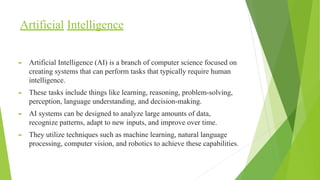 Artificial intelligence and Machine learning | PDF | Technology ...