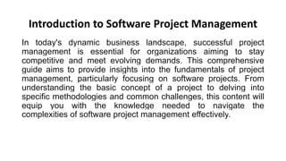 Introduction to Software Project Management: | PPTX