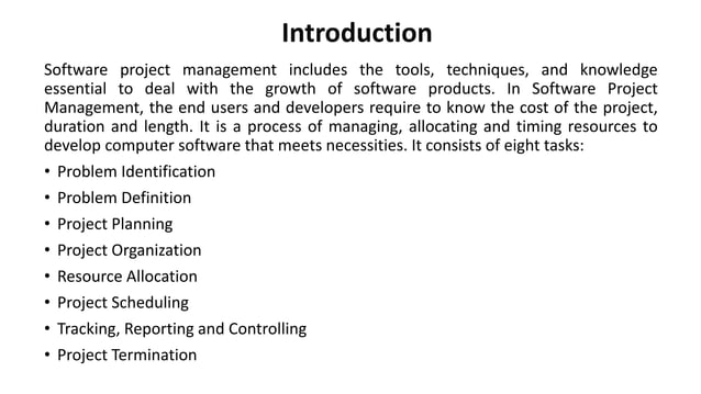 Introduction to Software Project Management: | PPTX