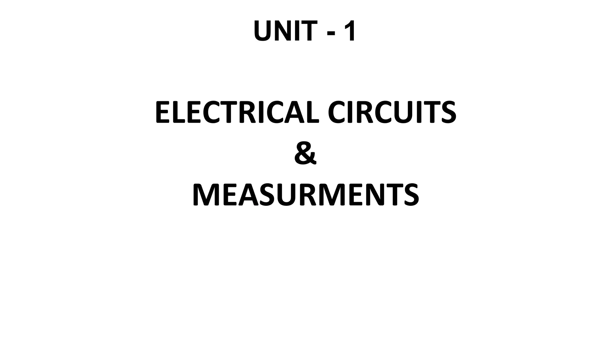 electrical circuit and measurement systems | PPTX