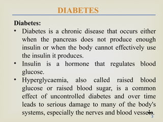 lifestyle diseases - diabetes mellitus - causes and effects | PPTX
