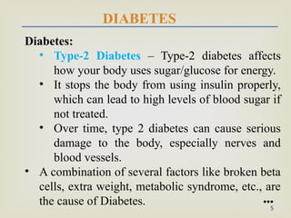lifestyle diseases - diabetes mellitus - causes and effects | PPTX