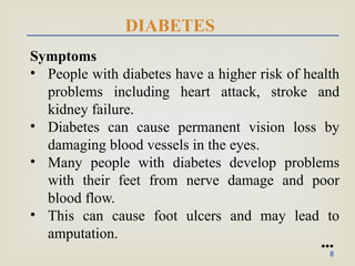 lifestyle diseases - diabetes mellitus - causes and effects | PPTX