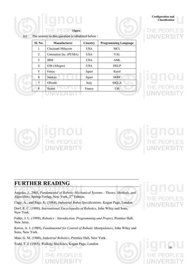 robotics conguration and classification overview | PDF