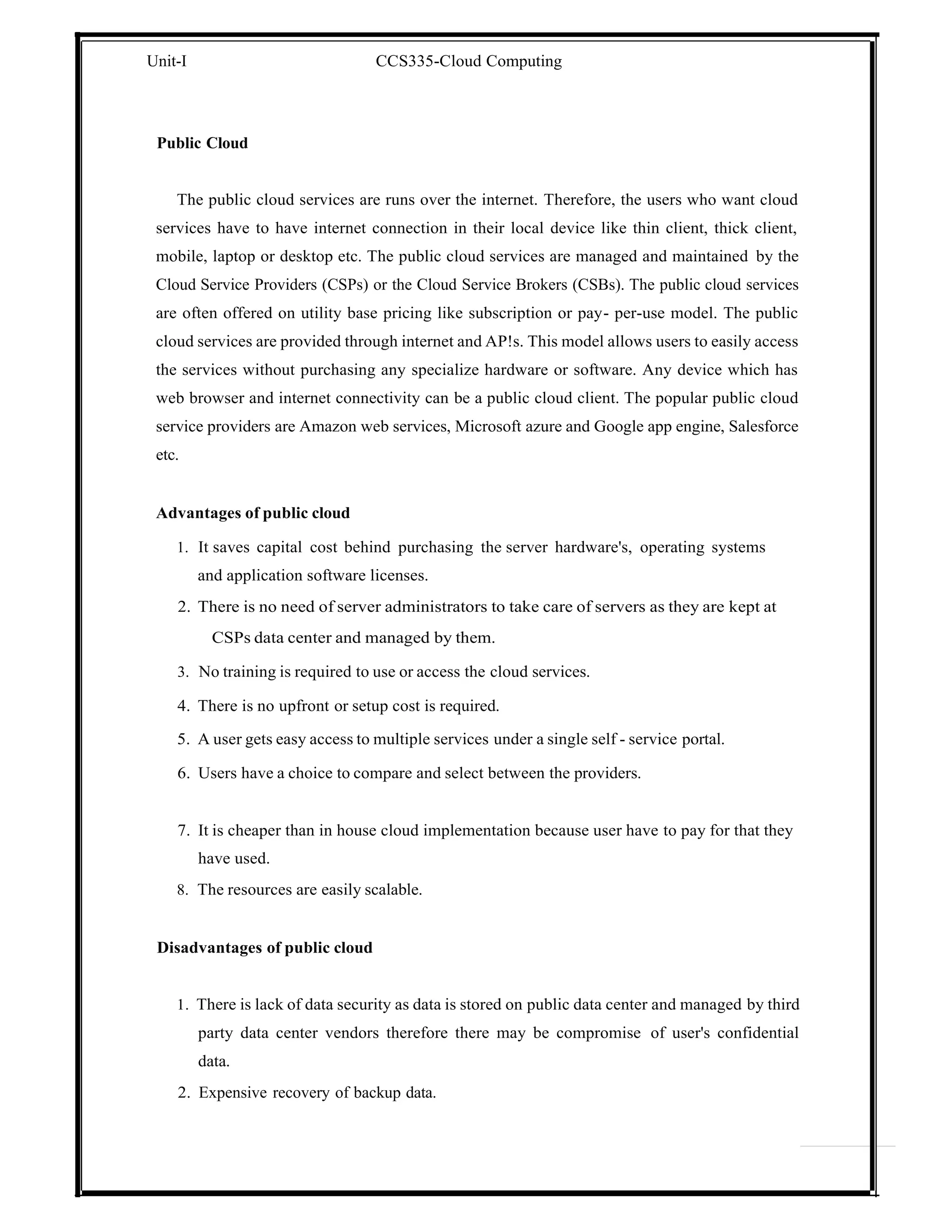 unit-1.pdf of cloud computing CCS335 anna university syllabus | PDF
