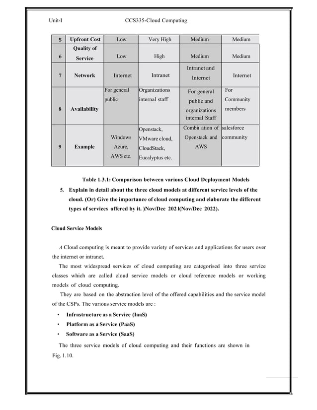 unit-1.pdf of cloud computing CCS335 anna university syllabus | PDF | Cloud Computing | Internet