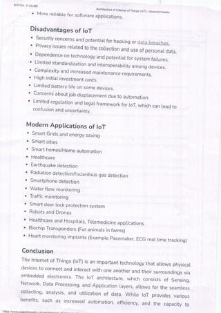 Unit-1. Introduction to Internet of things | PDF