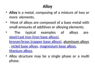 UNIT I CONSTITUTION OF ALLOYS AND PHASE DIAGRAMS | PPT