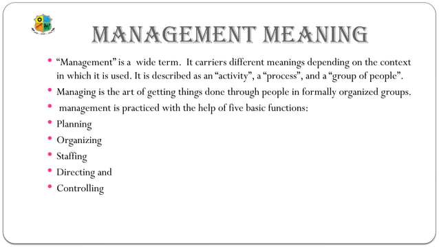 Management Concepts Process Nature & Scope | PPTX