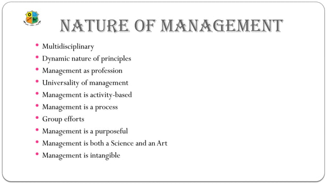 Management Concepts Process Nature & Scope | PPTX