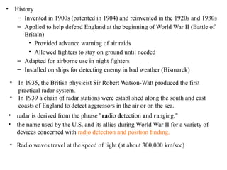 introduction to radar and signal transmission | PPT