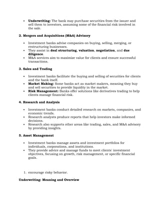 Unit-1 - Introduction to Investment Banking | DOCX