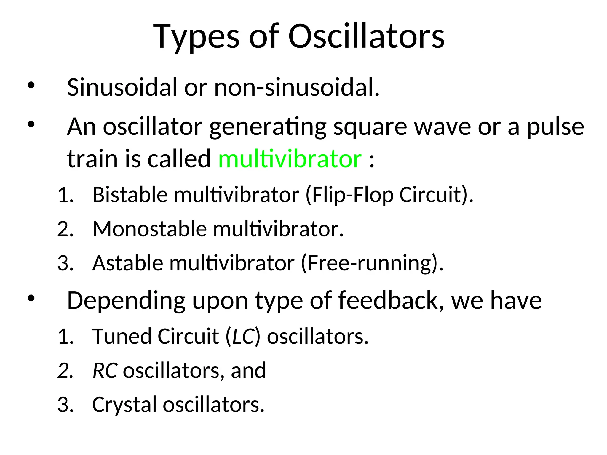 Oscillators, tuned ,wien bridge unit-1.ppt