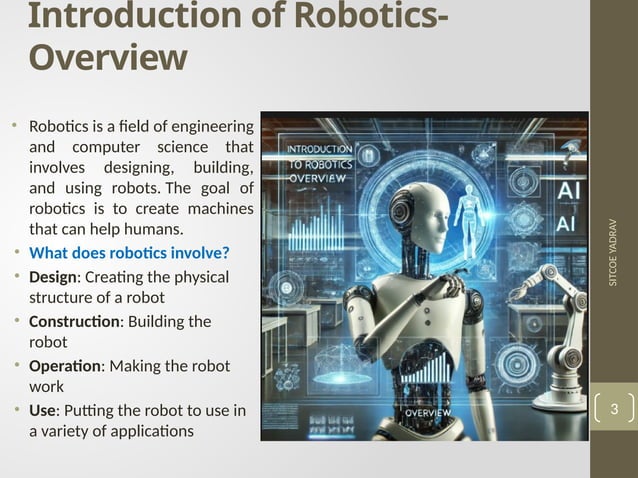 Application of robots in Industries Introduction of Robotics-Overview ...