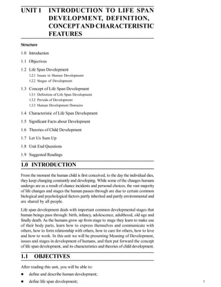 Introduction to Life Span Development, Definition, Concept and ...