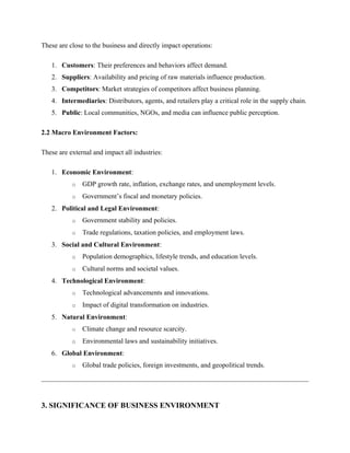 Introduction to Business Environment chapter 1 | DOCX