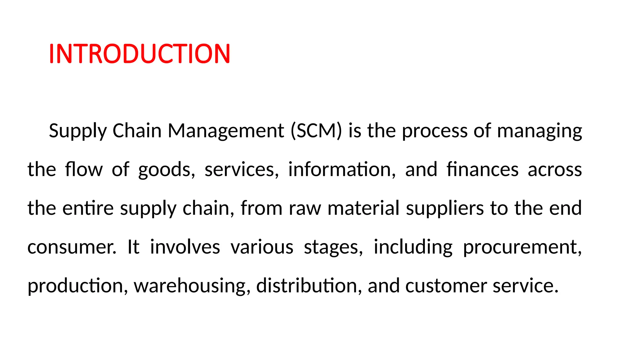 Introduction and meaning of Supply Chain Management | PPTX
