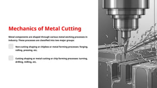 Mechanics of chip formation, forces in machining, Types of chips ...