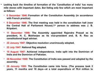 Introducton to Indian Constitution: Constitutional Assembly | PPTX