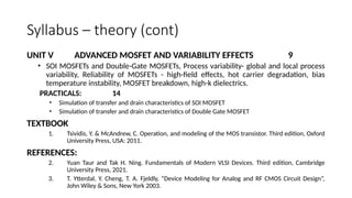 MOS device physics and stimulation containing fundamentals of metal ...