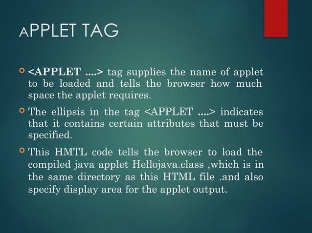 Applet Programming in Advance Java Programming | PPT