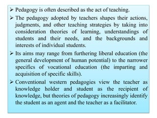 SPPU F.Y.B.Ed. Course Code BED-105 Unit 1-CONCEPT OF ADVANCED PEDAGOGY ...