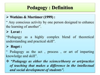 SPPU F.Y.B.Ed. Course Code BED-105 Unit 1-CONCEPT OF ADVANCED PEDAGOGY ...
