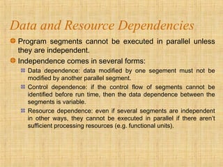 advanced computer architesture-conditions of parallelism | PPT
