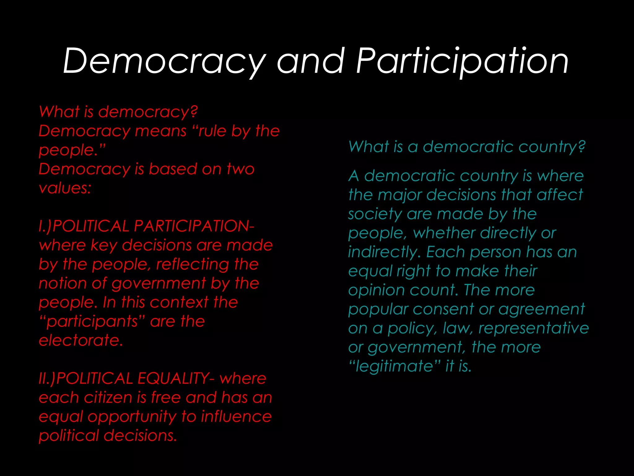 Unit 1- Democracy and Participation | PPT