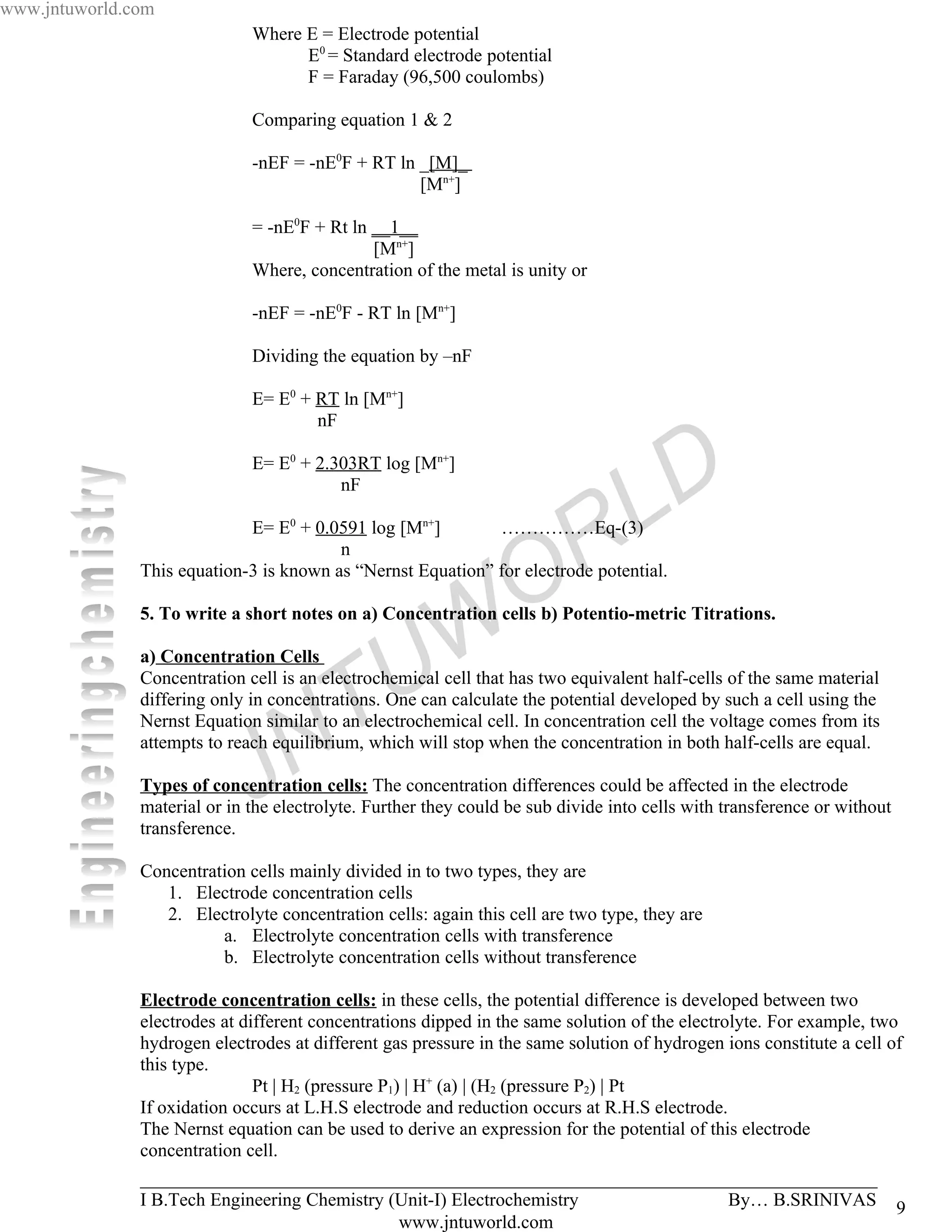 Unit 1-electrochemistrymaterial | PDF