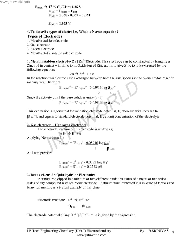 Unit 1-electrochemistrymaterial | PDF