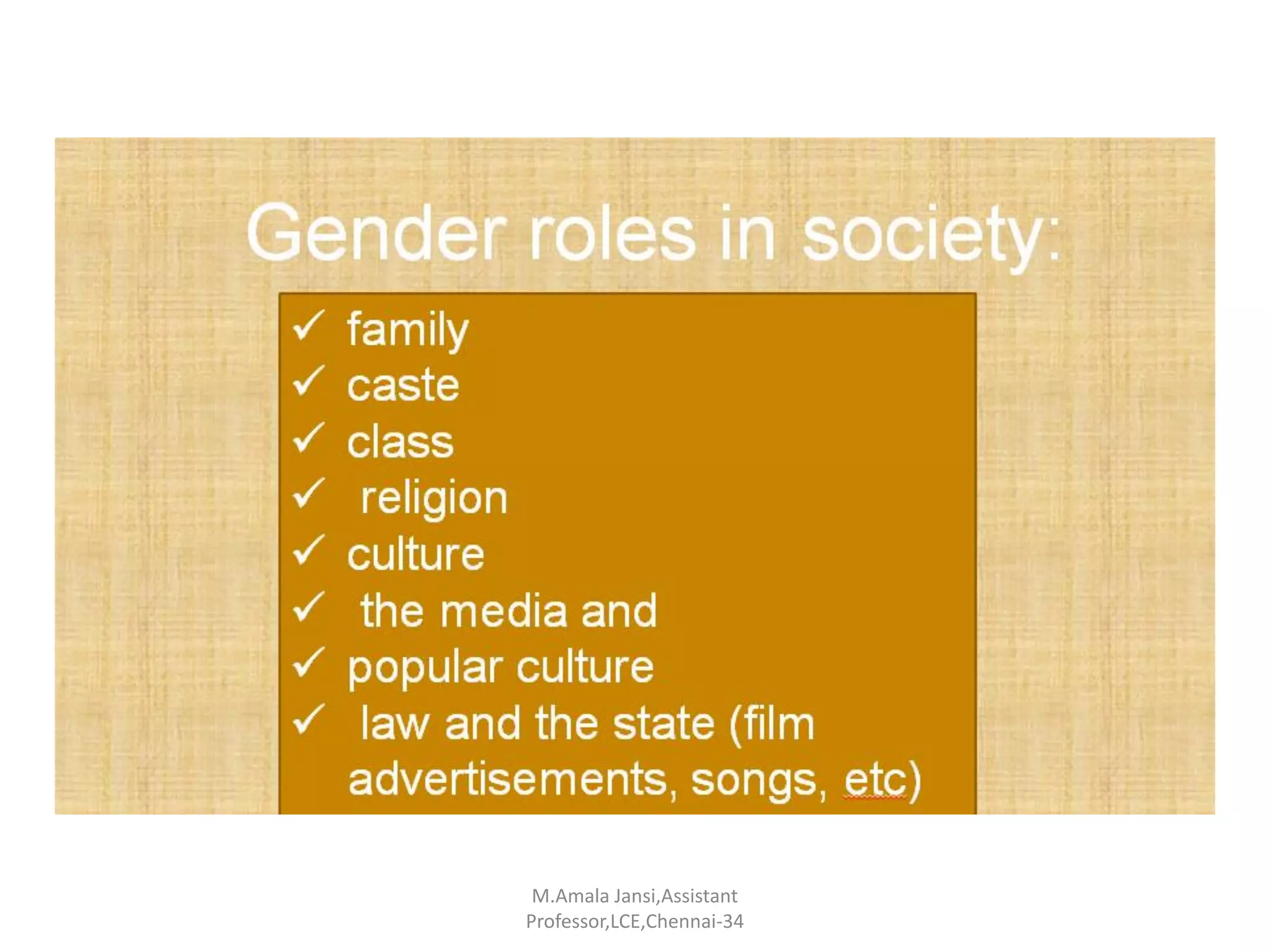 Unit-1-Gender Roles in Society-Notes | PDF