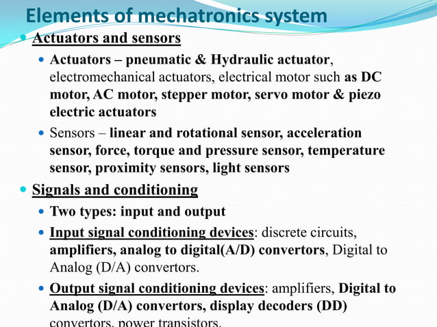 UNIT-1-INTRODUCTION- MECHATRONICS-ENGGINERING | PPT | Free Download